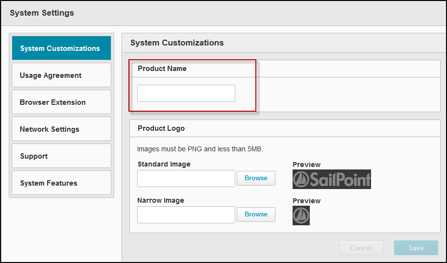 How can I change "SailPoint" in the user interface? - Compass