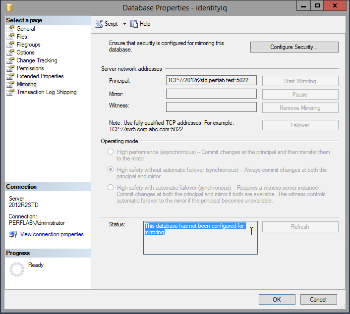 Configuring IdentityIQ for use with SQL Server mirroring - Compass