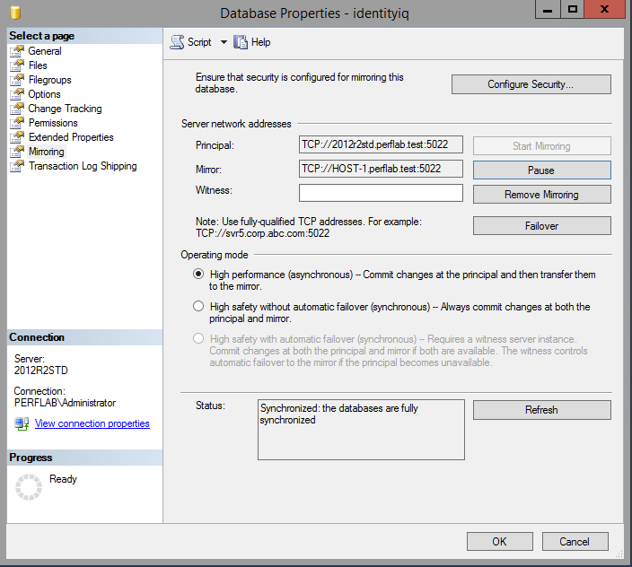 Configuring IdentityIQ for use with SQL Server mirroring - Compass