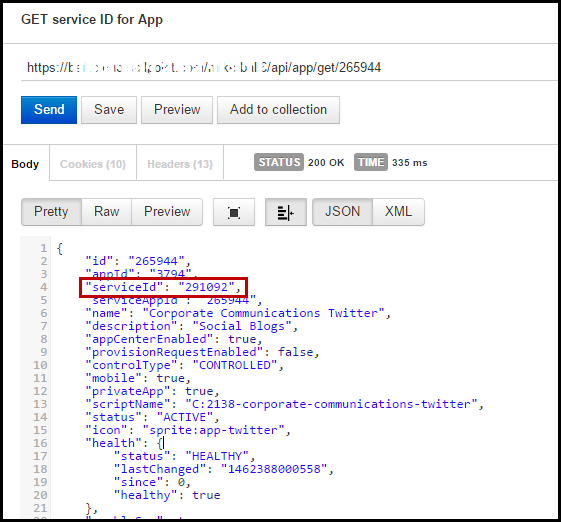 How do I find the service ID for an app? - Compass