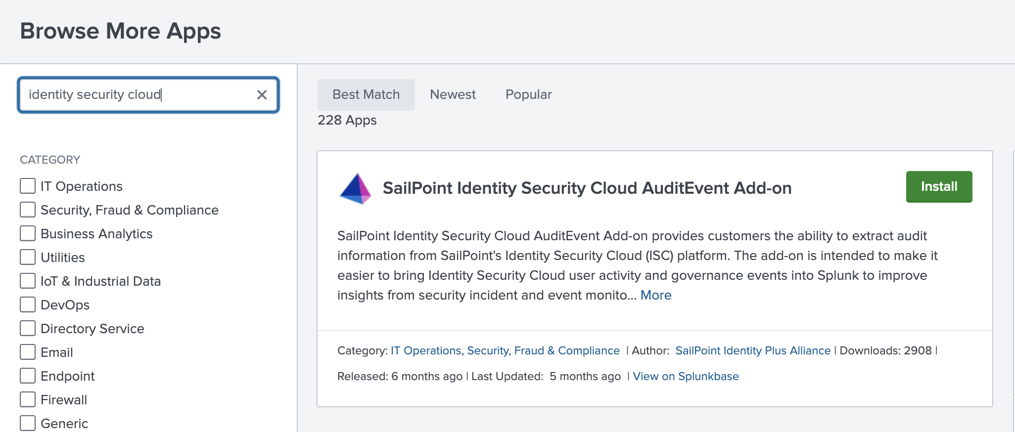 SailPoint Identity Security Cloud AuditEvent Add-on for Splunk ...