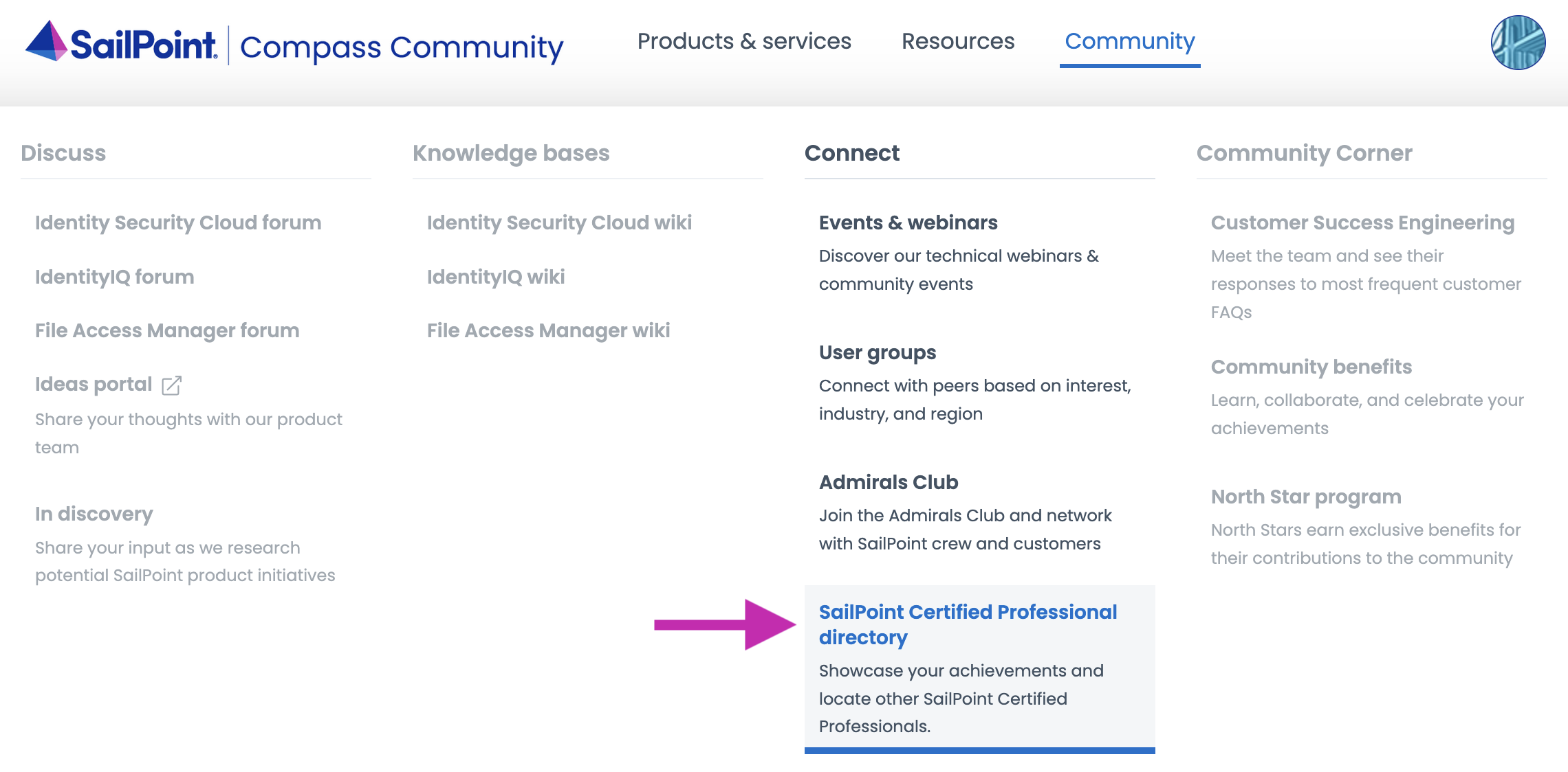How to: Use the SailPoint Certified Professional Directory - Compass