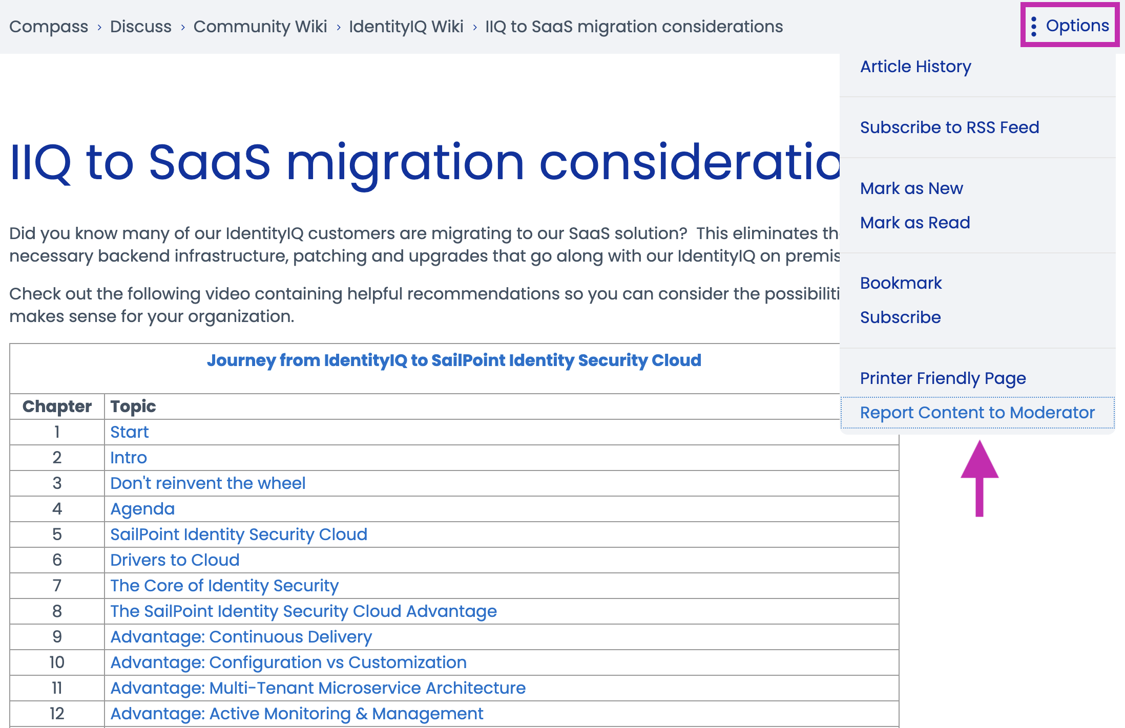 How to: Report content to moderator - Compass